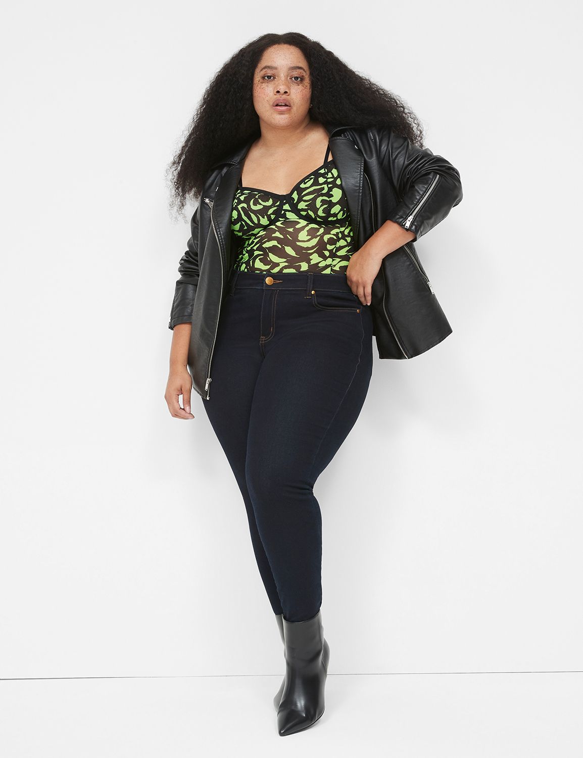 Mesh Unlined Demi Bodysuit | LaneBryant