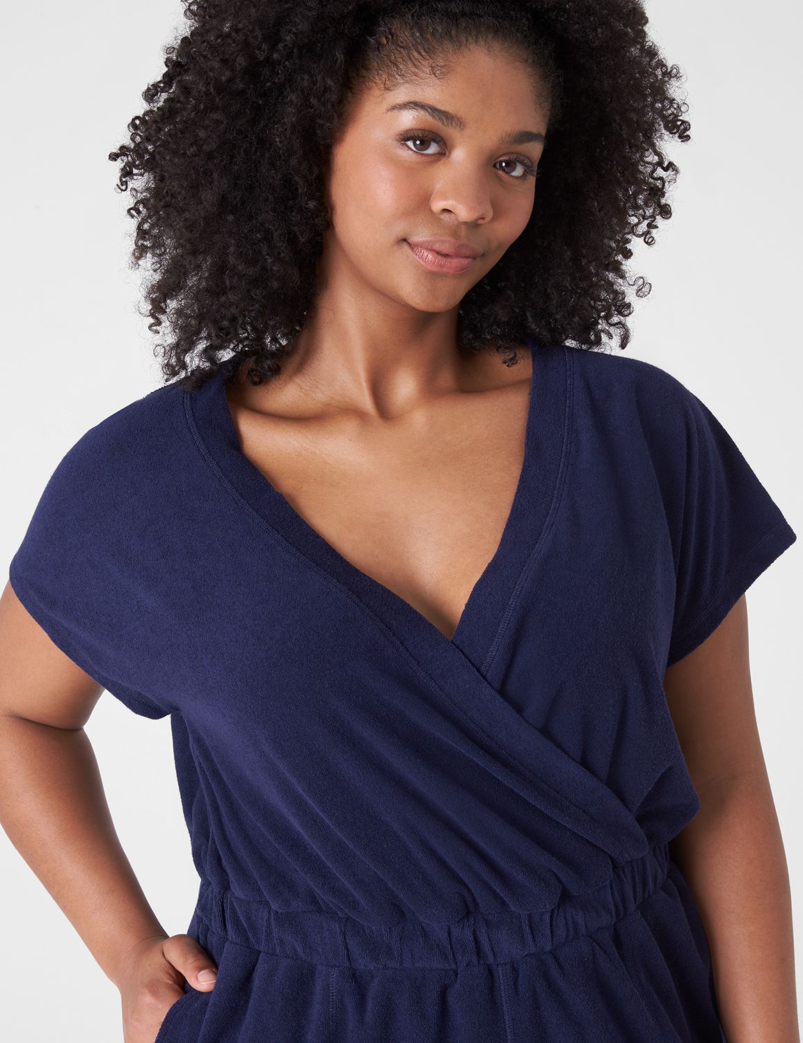 Short Sleeve Surplice Front Towel T | LaneBryant