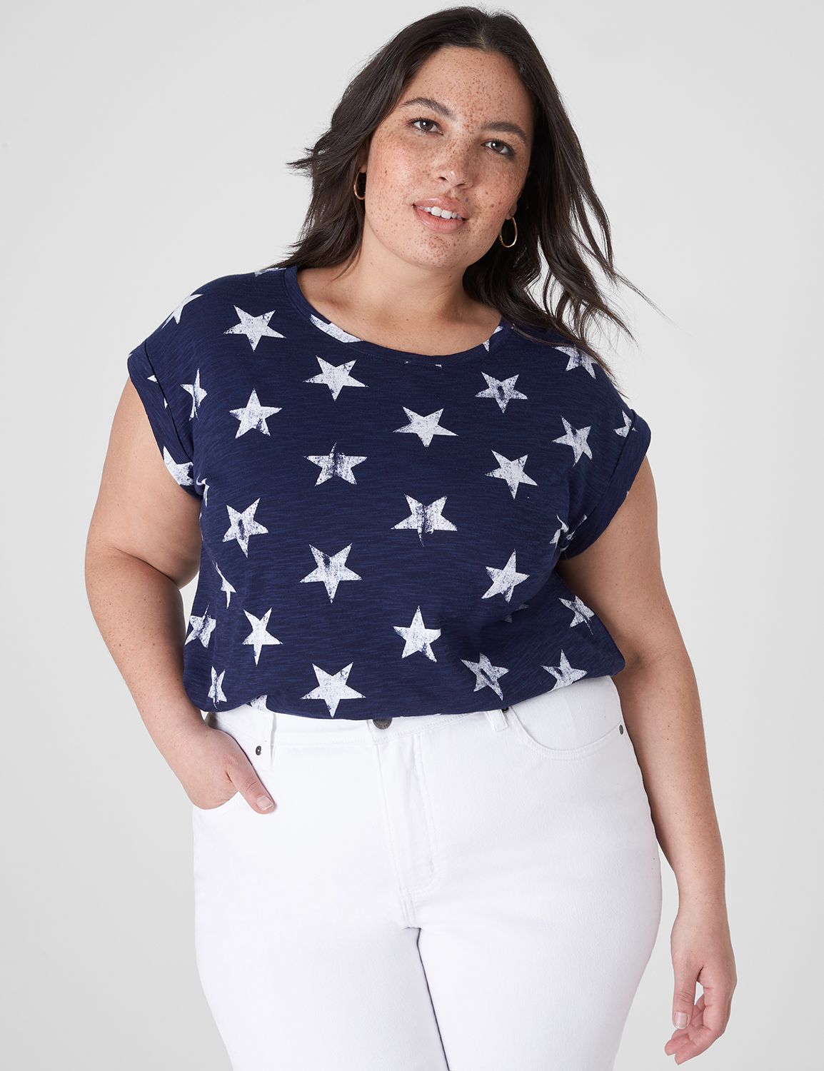 Classic Dolman Cap Sleeve Crew Neck | LaneBryant