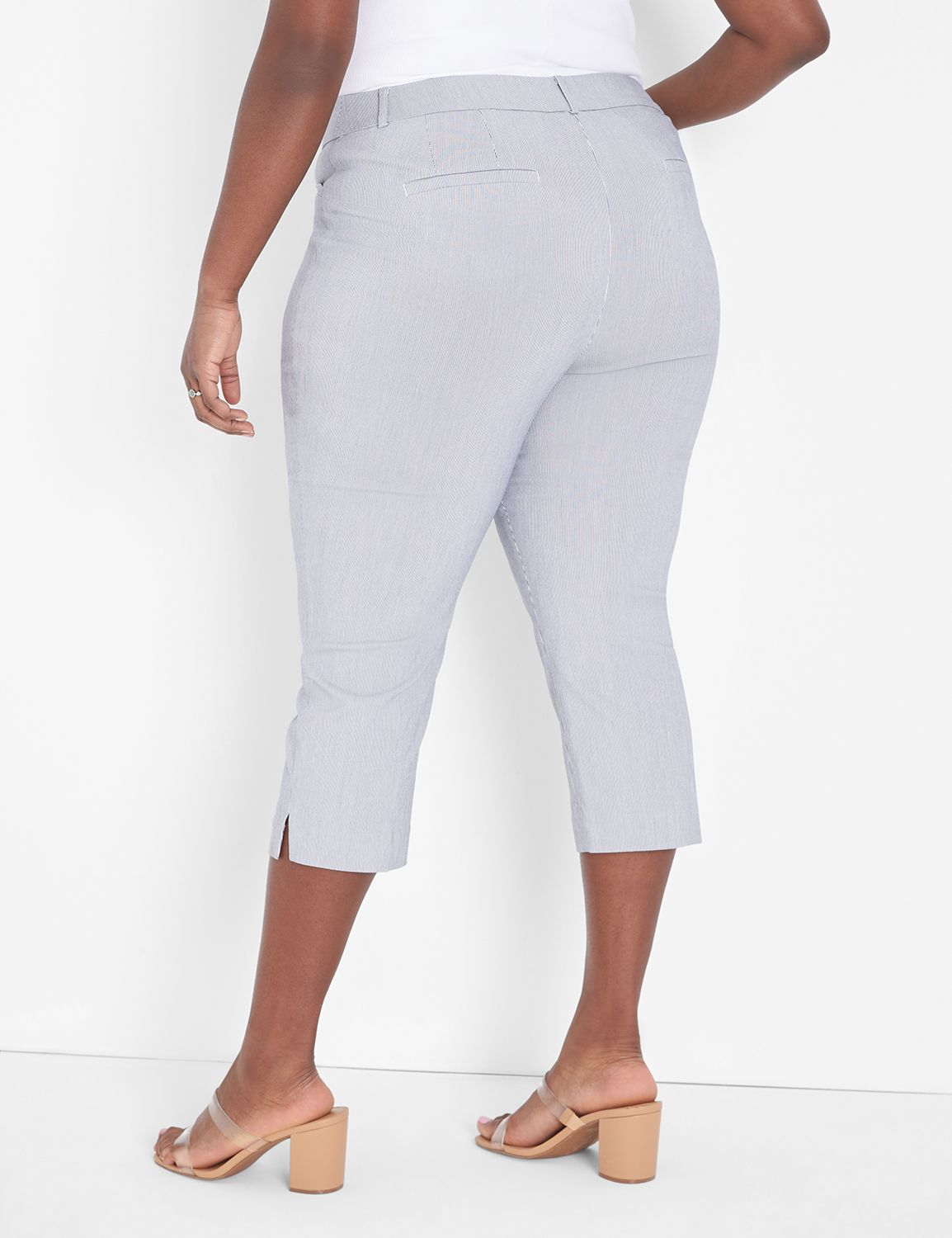 The 4-Season Slim Capri- Seersucker | LaneBryant