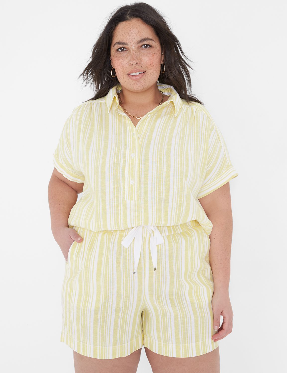 Classic Short Sleeve Collared Pop O | LaneBryant