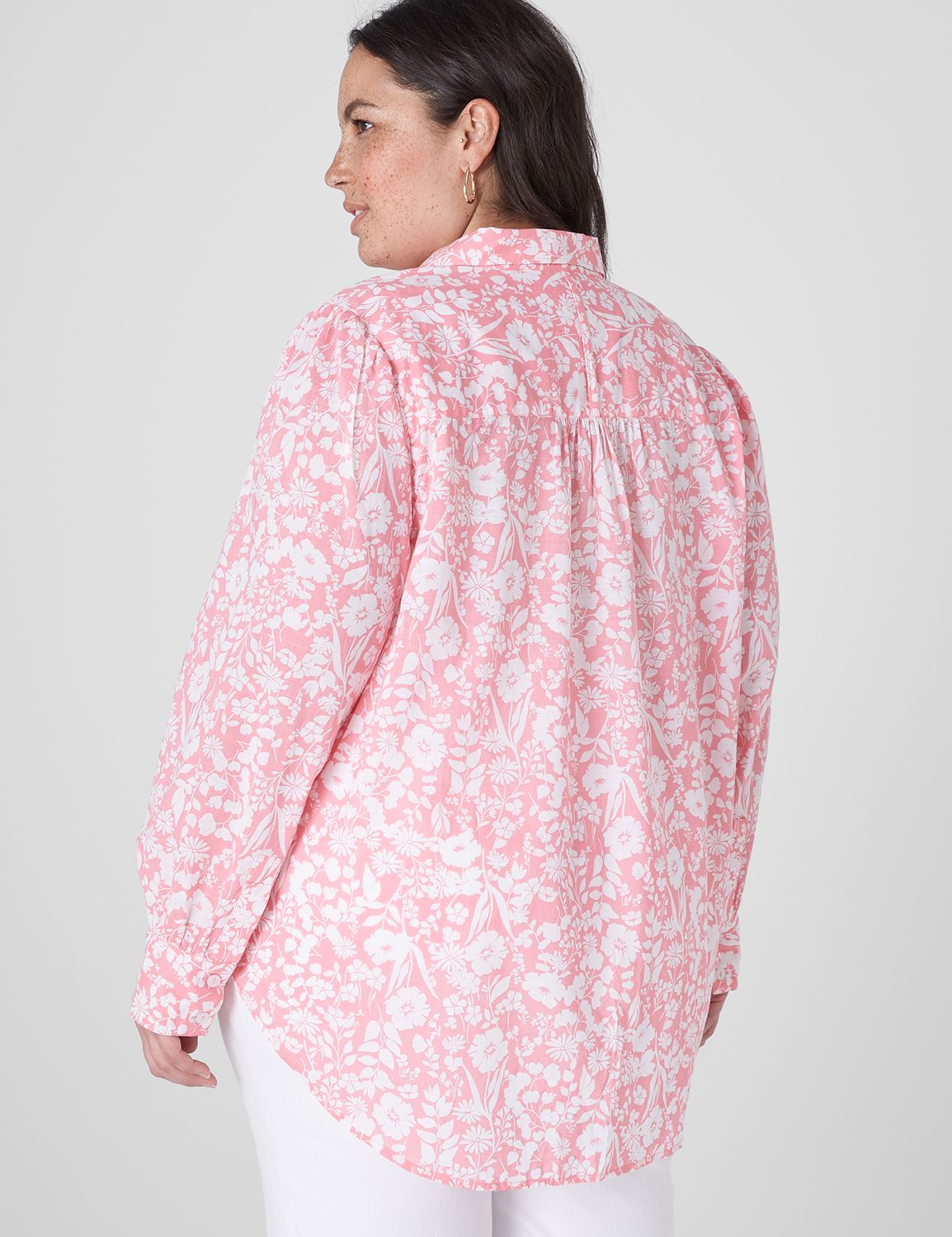 Classic Long Sleeve Button Pop Over | LaneBryant