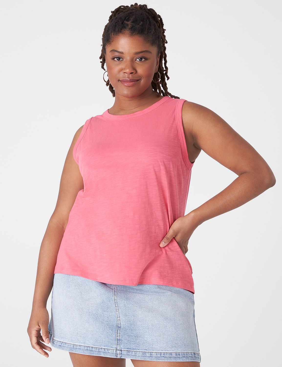 Relaxed Crew Neck Tank 150 GSM 1136 | LaneBryant