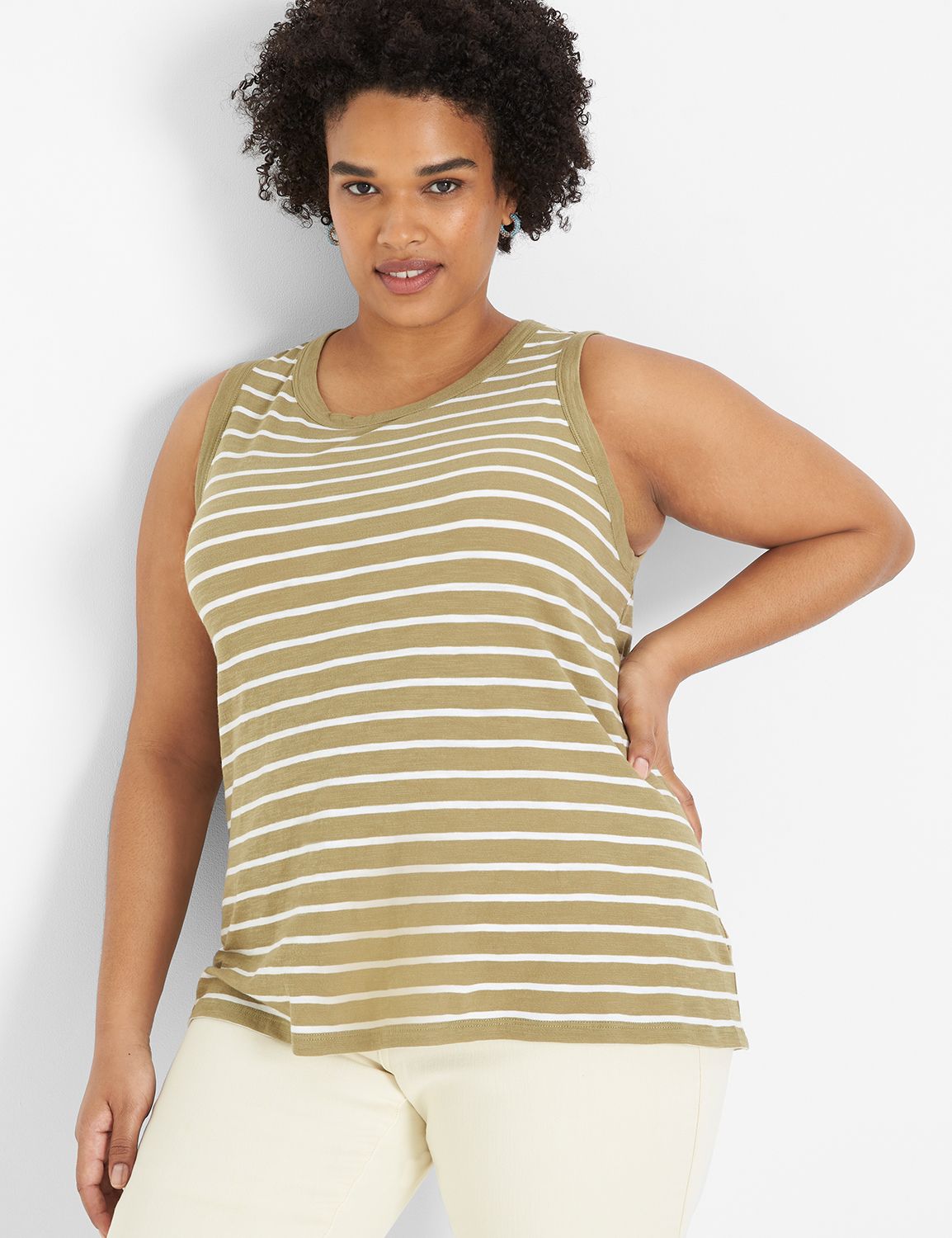 Relaxed Crew Neck Tank 150 GSM 1136 | LaneBryant