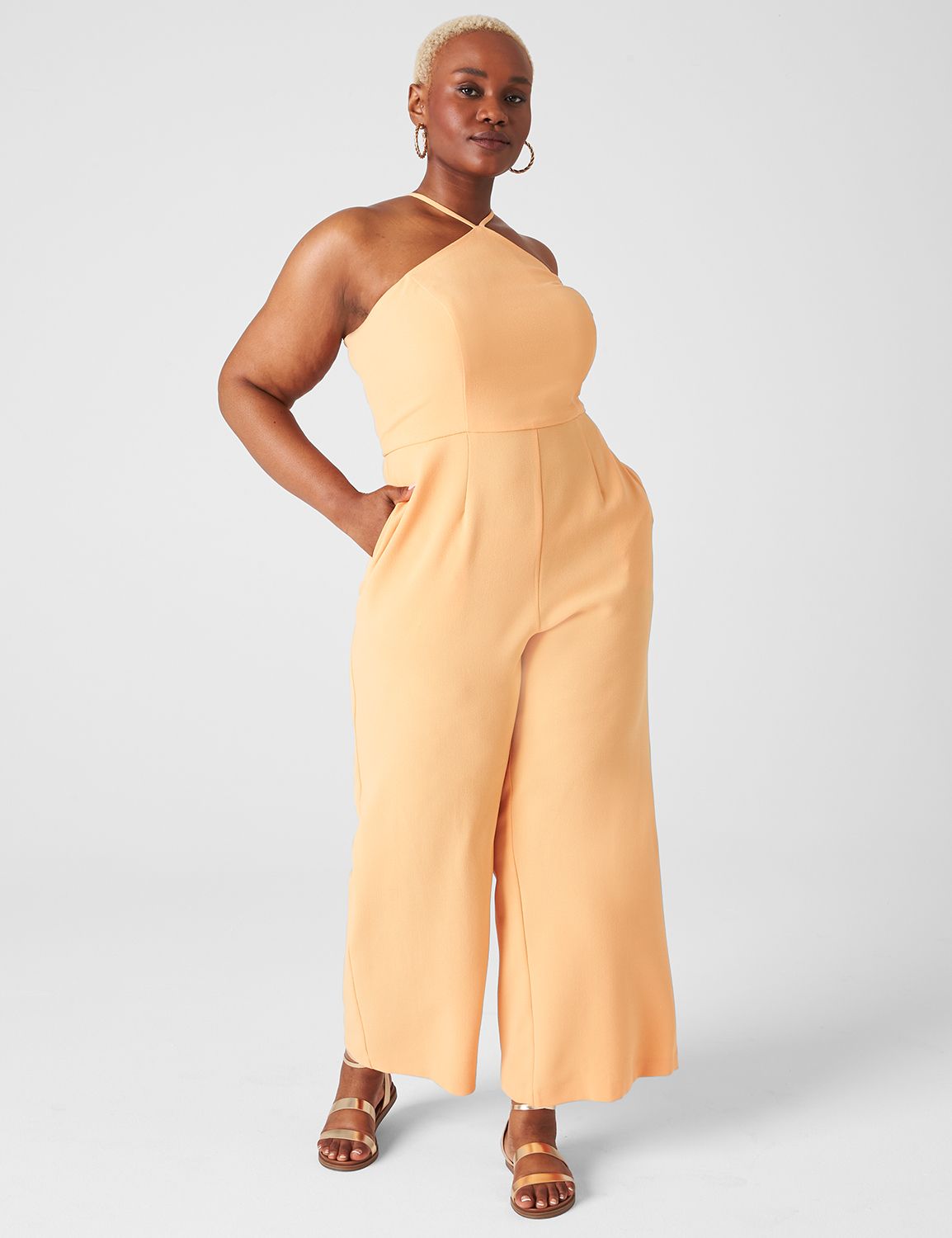 Sleeveless Halter Jumpsuit 1134131 Lanebryant