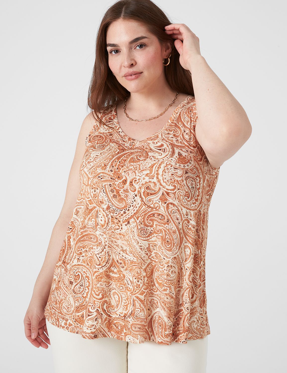 Sleeveless V Neck Swing Tank UPDATE | LaneBryant