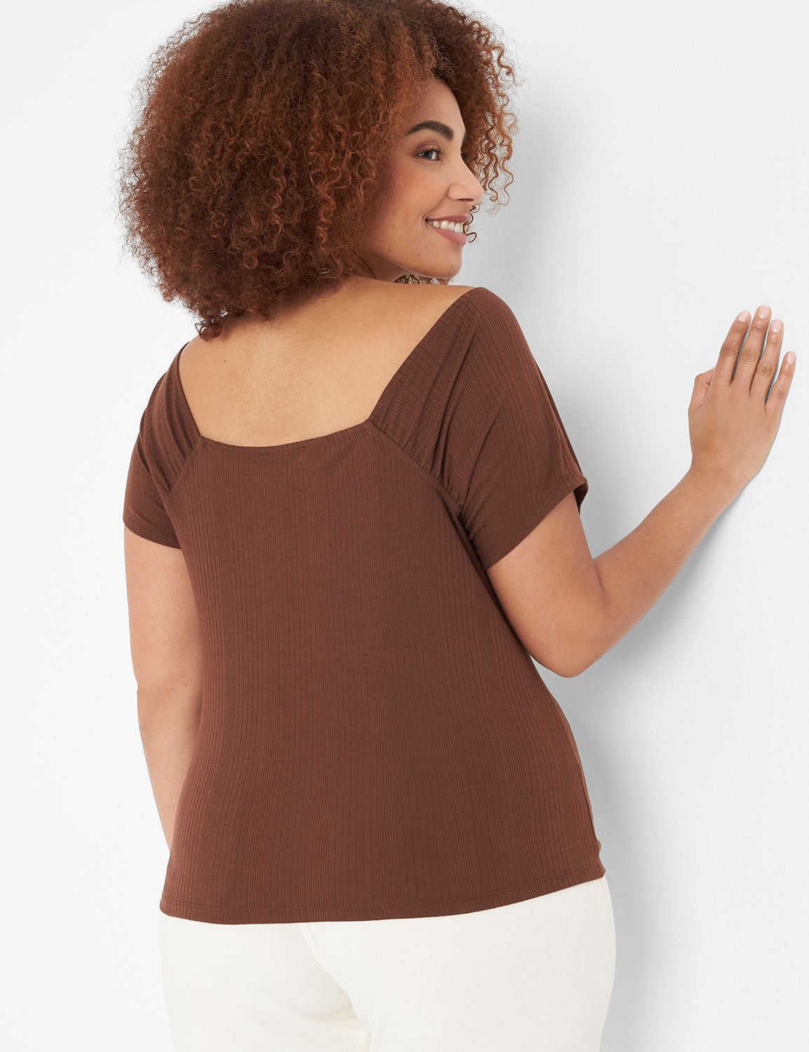 Classic Short Sleeve Square Neck Te | LaneBryant