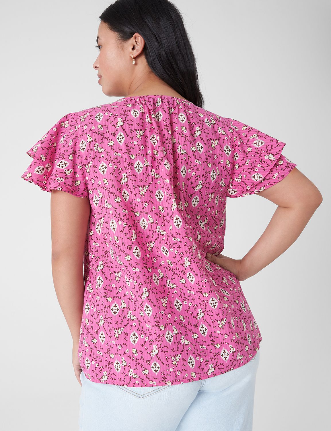 Classic Short Sleeve Double Tie Top | LaneBryant