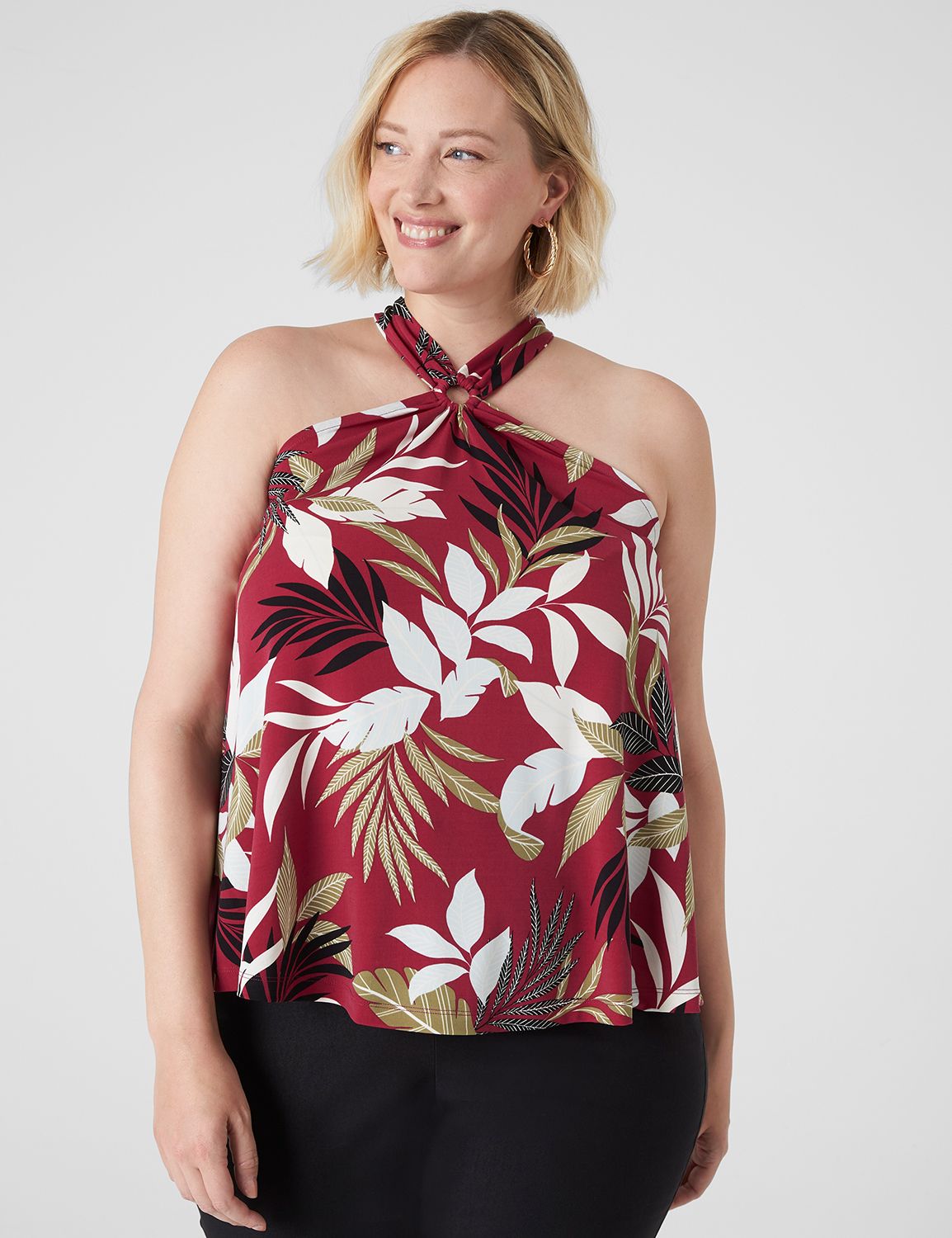 Swing Sleeveless O-Ring Halter Top | LaneBryant