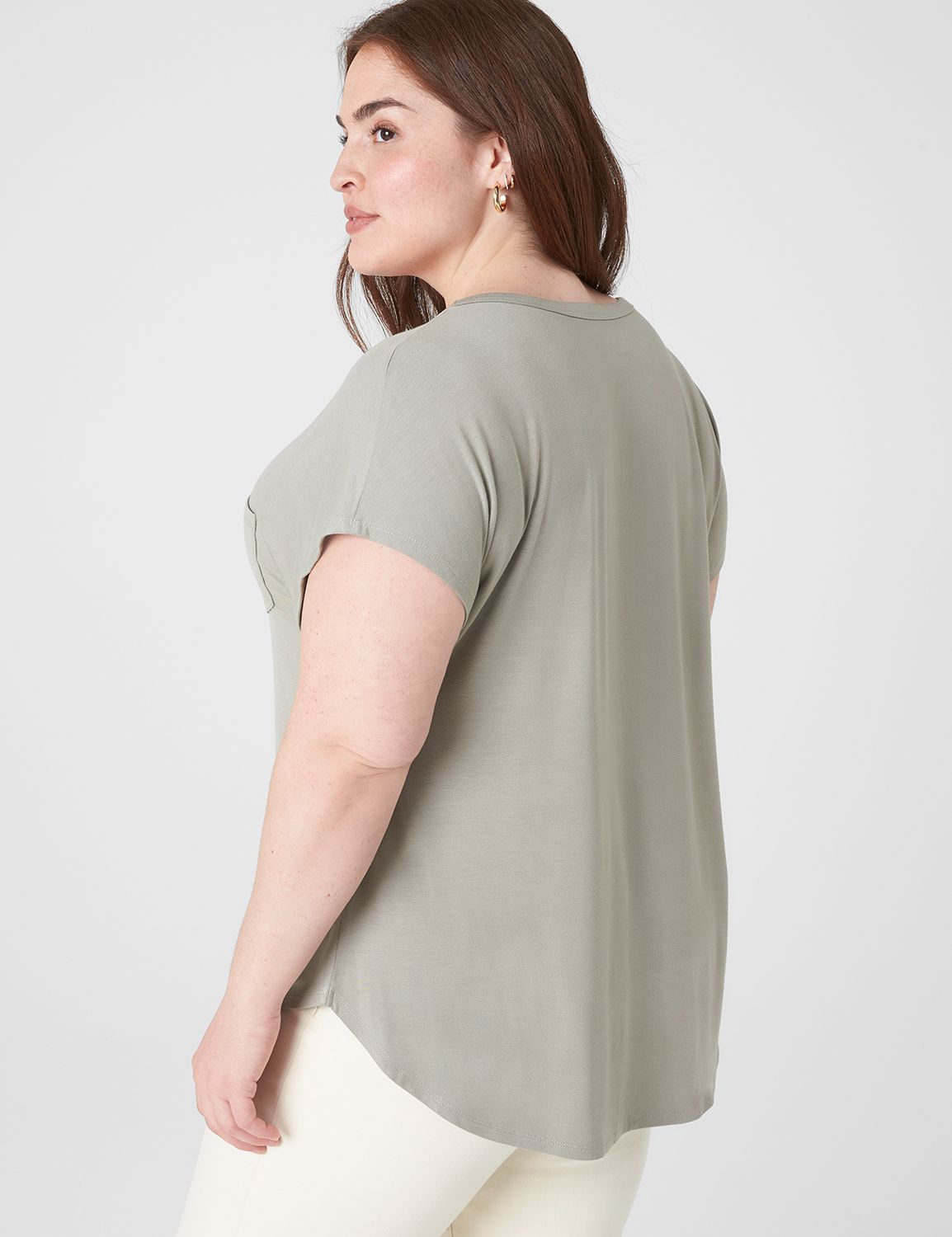 V Neck Front Pocket Tee 1134479 | LaneBryant