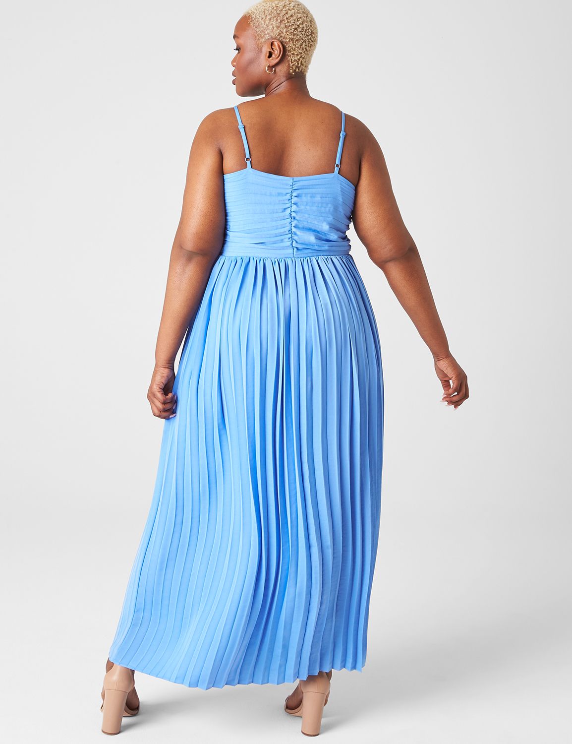 Pleated Tie Back Cutout Gown 113349 | LaneBryant