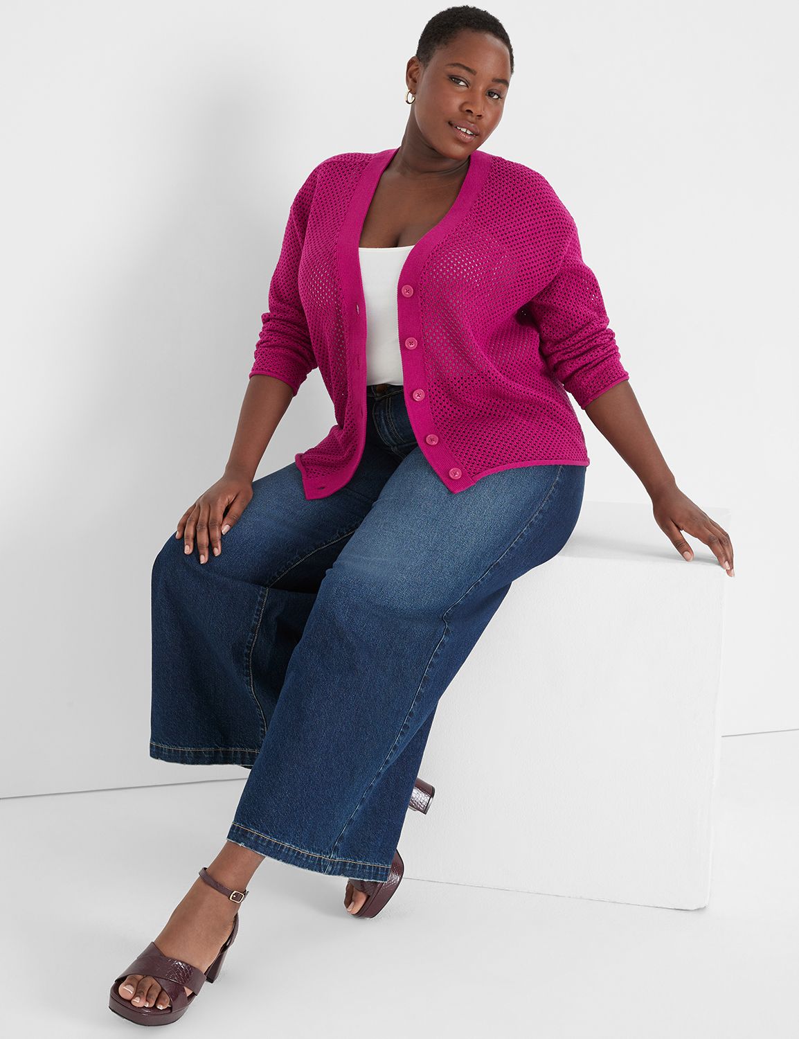 Classic Long Sleeve Button Front Op | LaneBryant