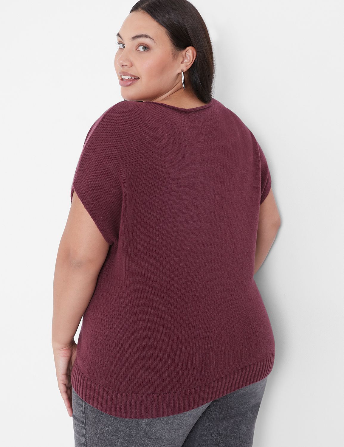 Relaxed Short Sleeve Cowl Neck Gile | LaneBryant