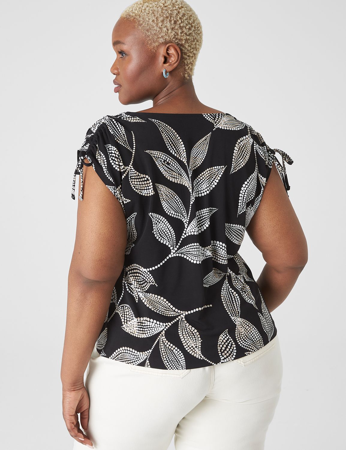 Classic Drawcord Cap Sleeve Drape N | LaneBryant