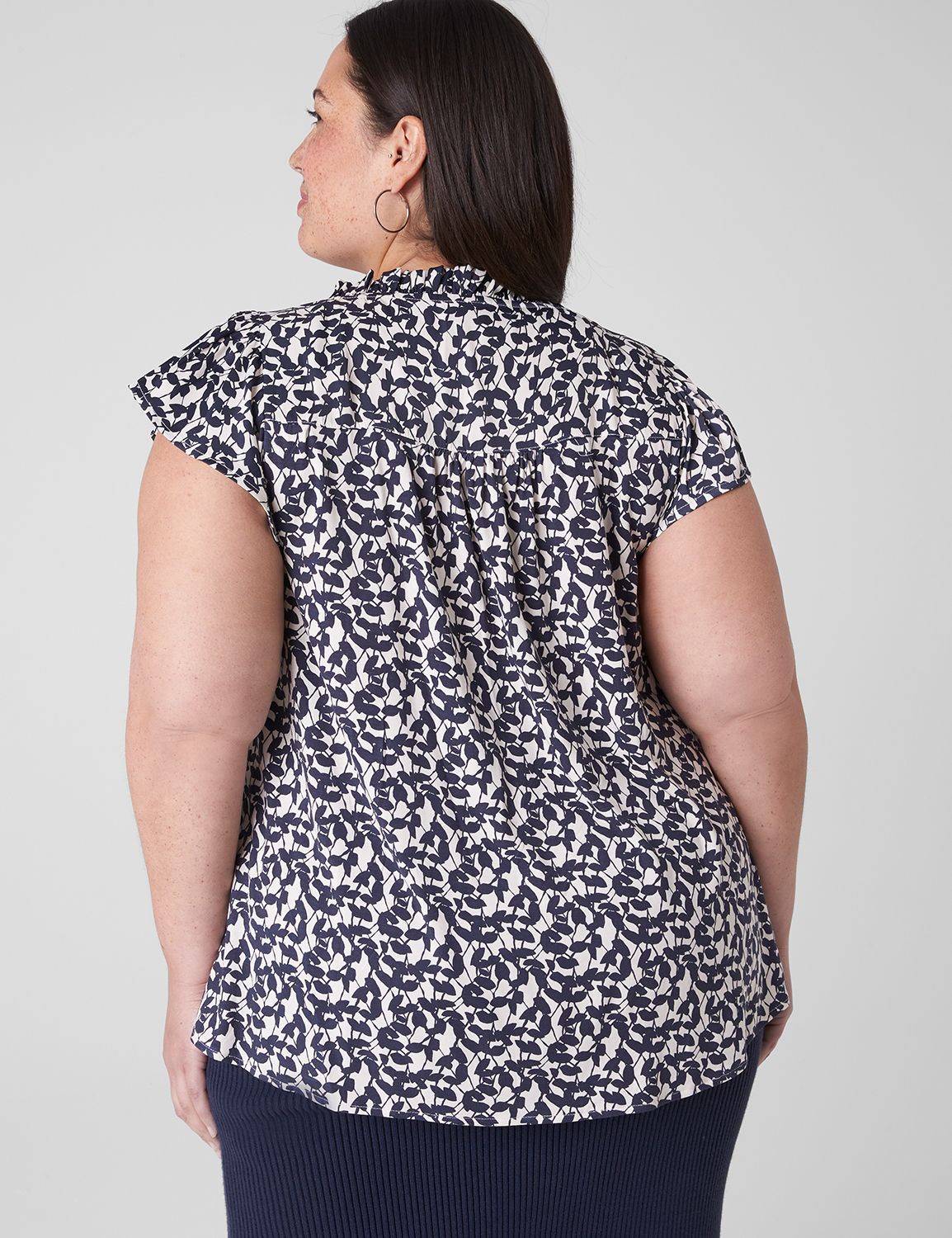 Classic Cap Flutter Sleeve Zen Neck | LaneBryant
