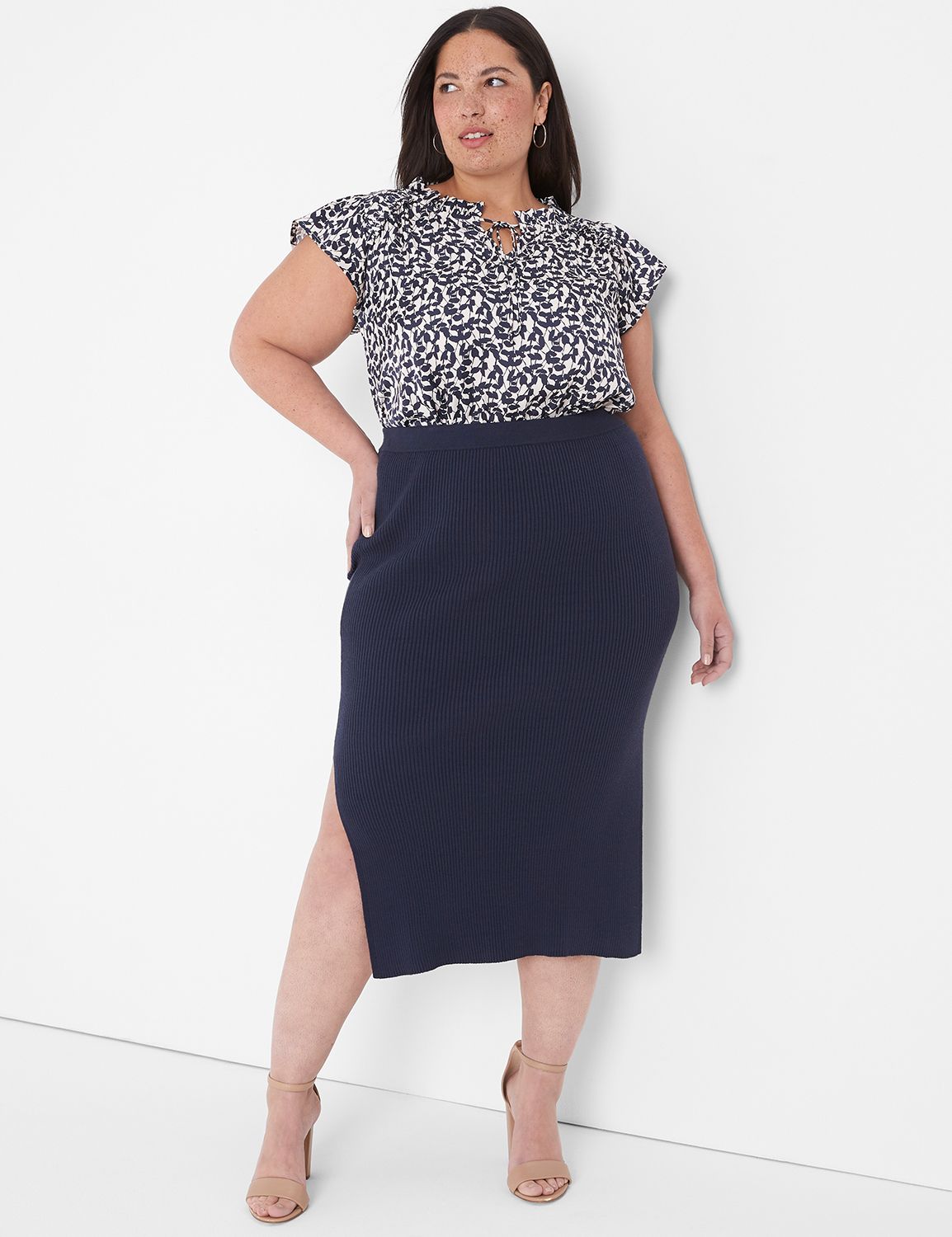 Classic Cap Flutter Sleeve Zen Neck | LaneBryant
