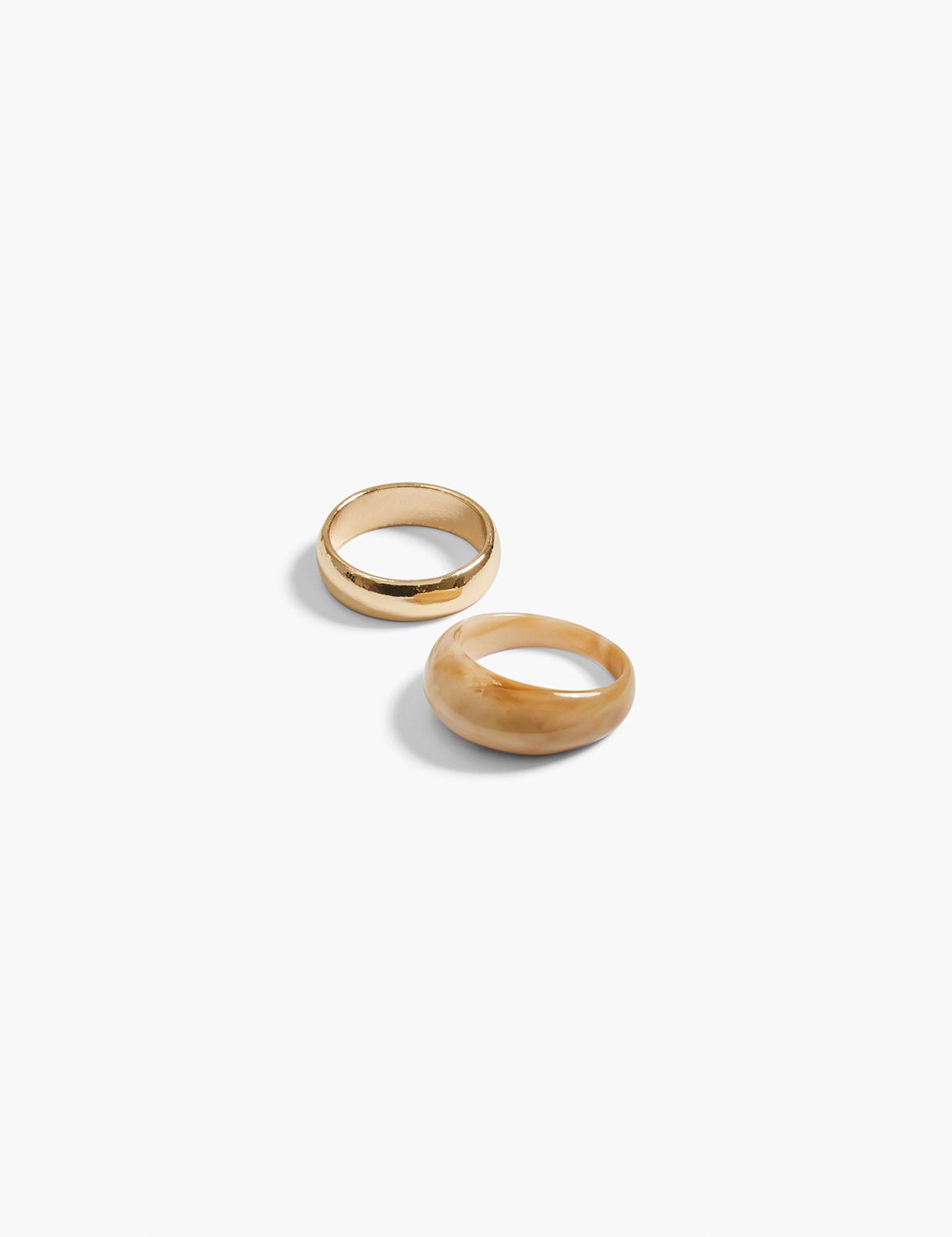 Ring 2-Pack - Neutral Resin & Goldtone | LaneBryant