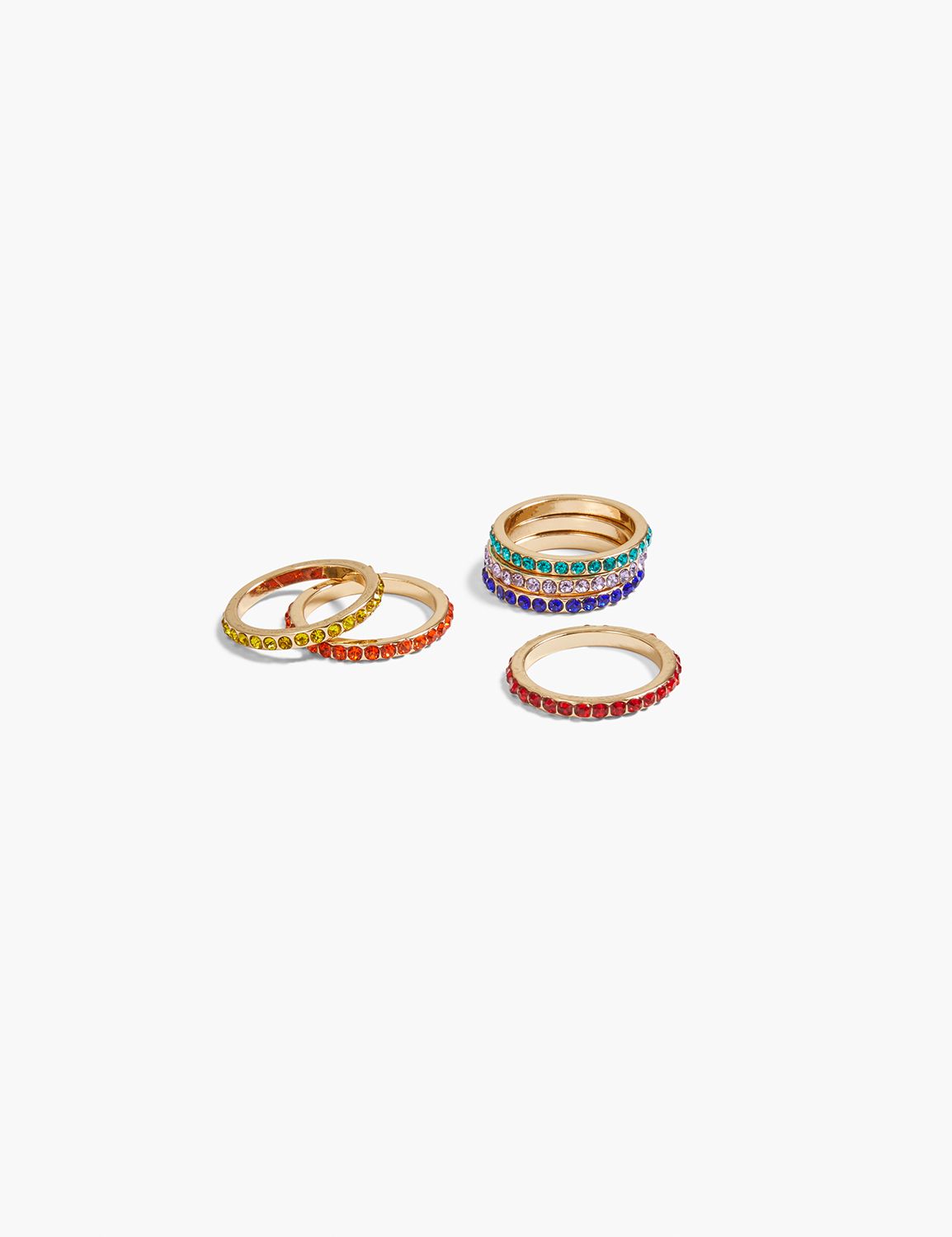 Pride Stacked Rainbow Rings 6-Pack | LaneBryant
