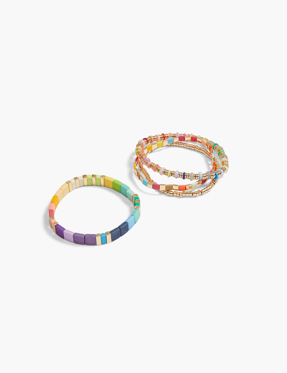 Rainbow Stretch Bracelets 4 Pack | LaneBryant