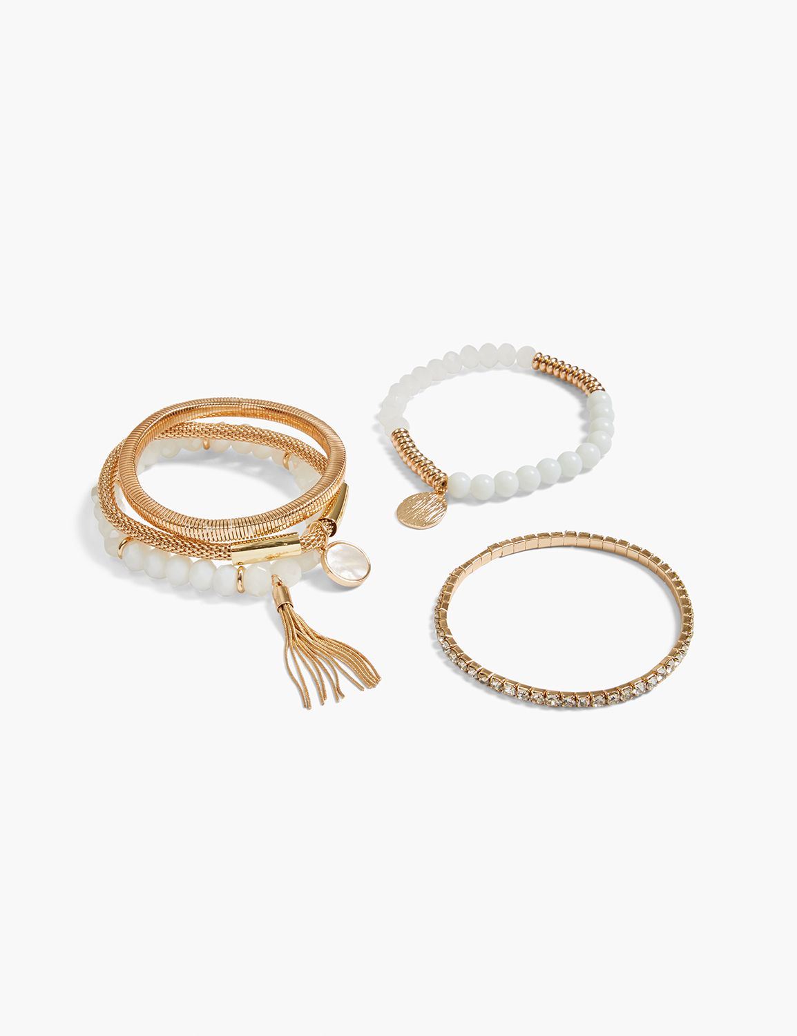 Metal and Beaded Stretch Bracelets | LaneBryant