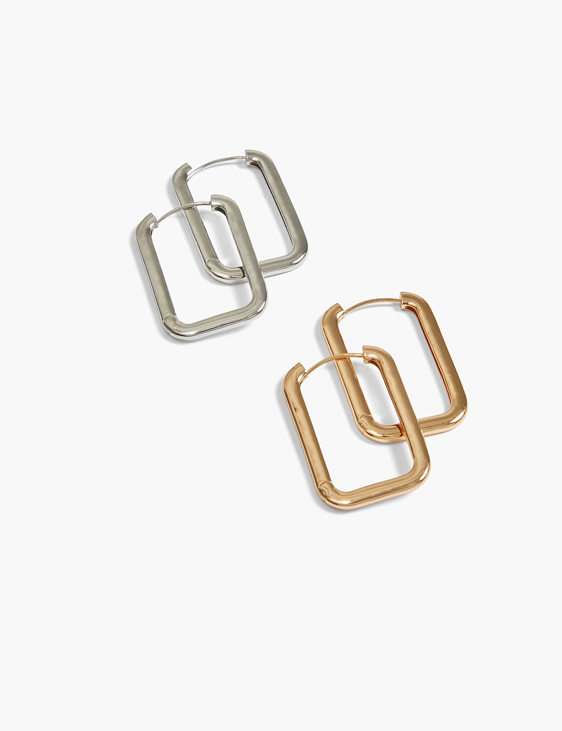 Oversized Rectangle Hoop Earrings 2 | LaneBryant