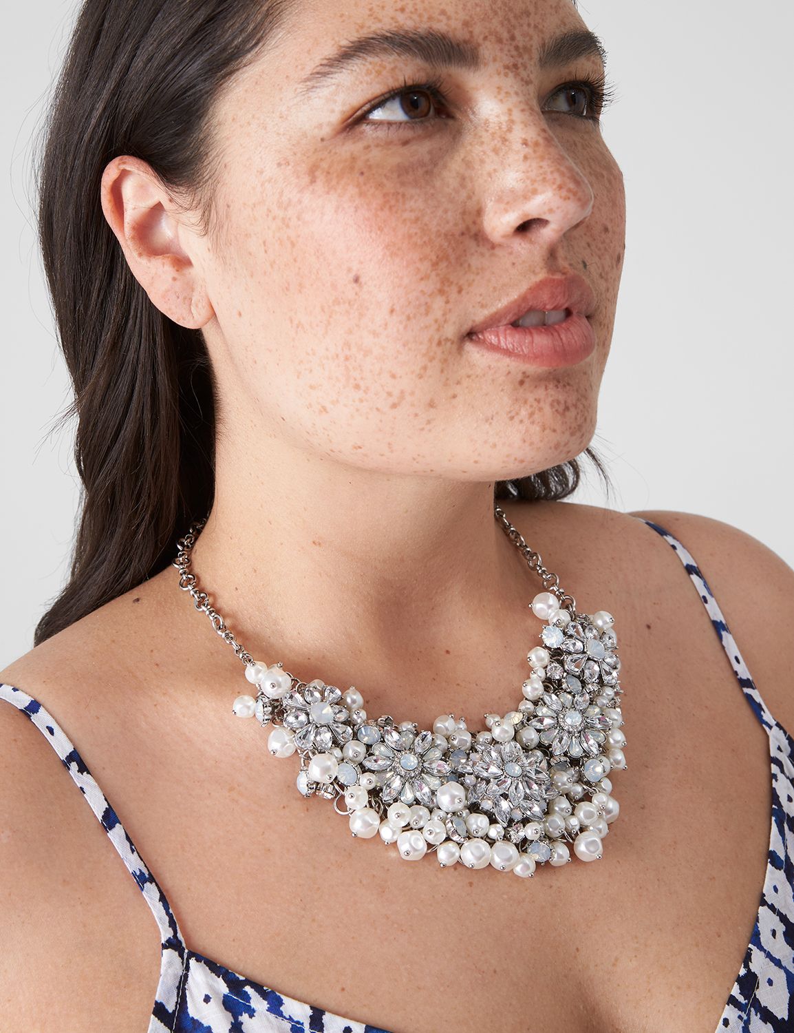 OTT Pearl and Crystal Statment Neck | LaneBryant