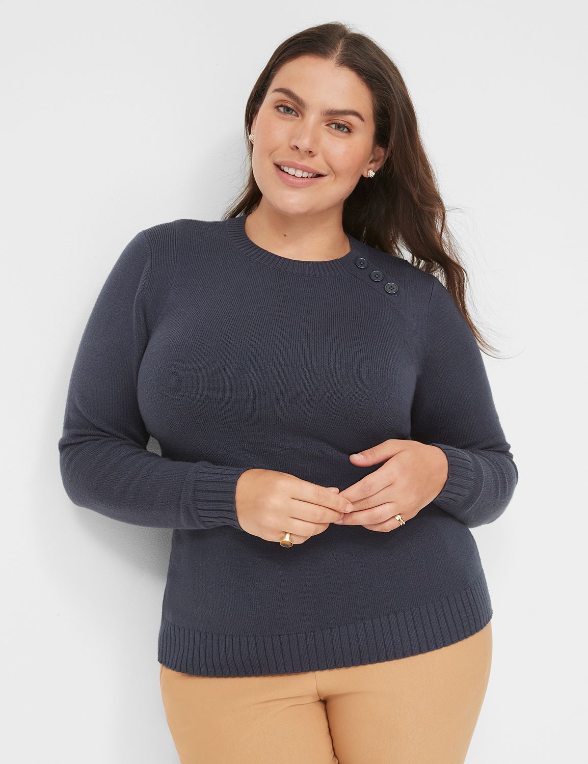 Classic Long Sleeve Button Shoulder