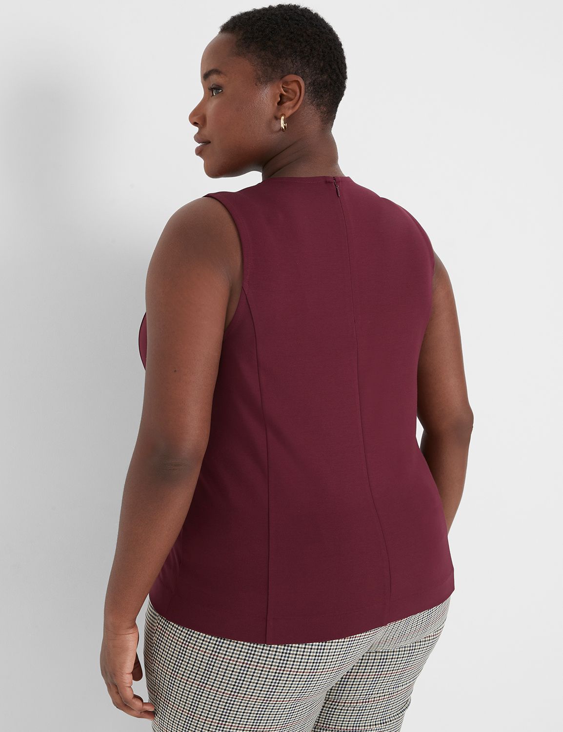 Classic Sleeveless Crew Neck Ponte | LaneBryant
