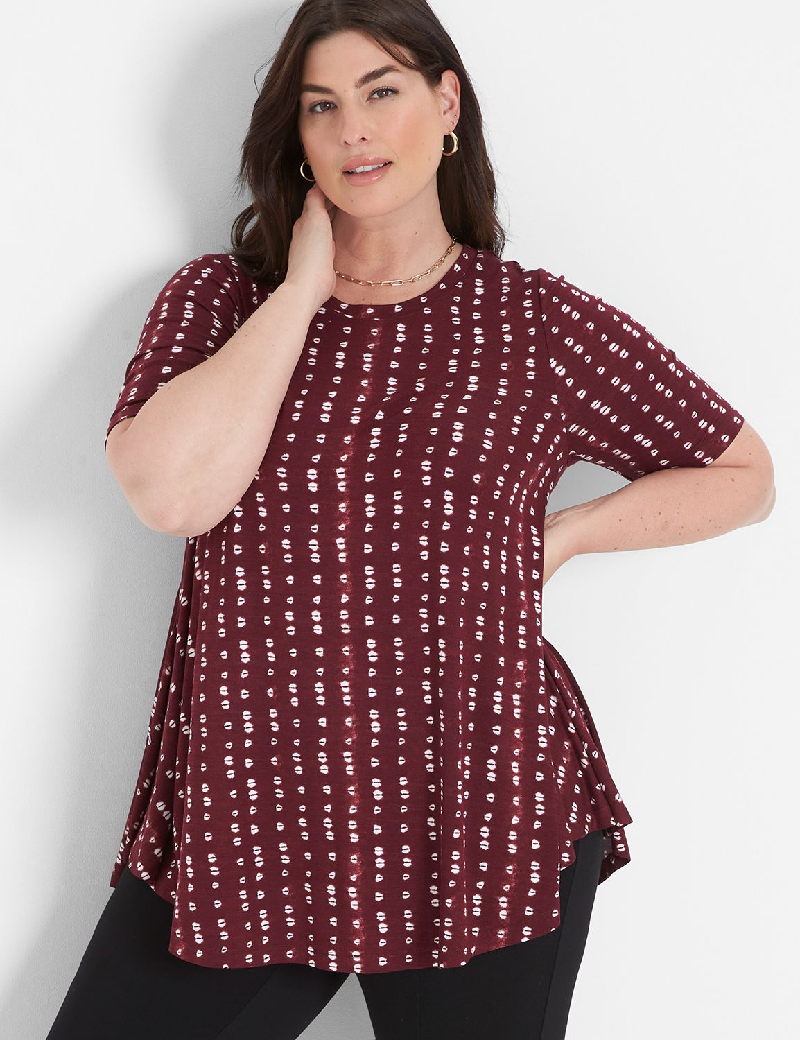 Perfect Sleeve Crew Neck Swing Tee | LaneBryant