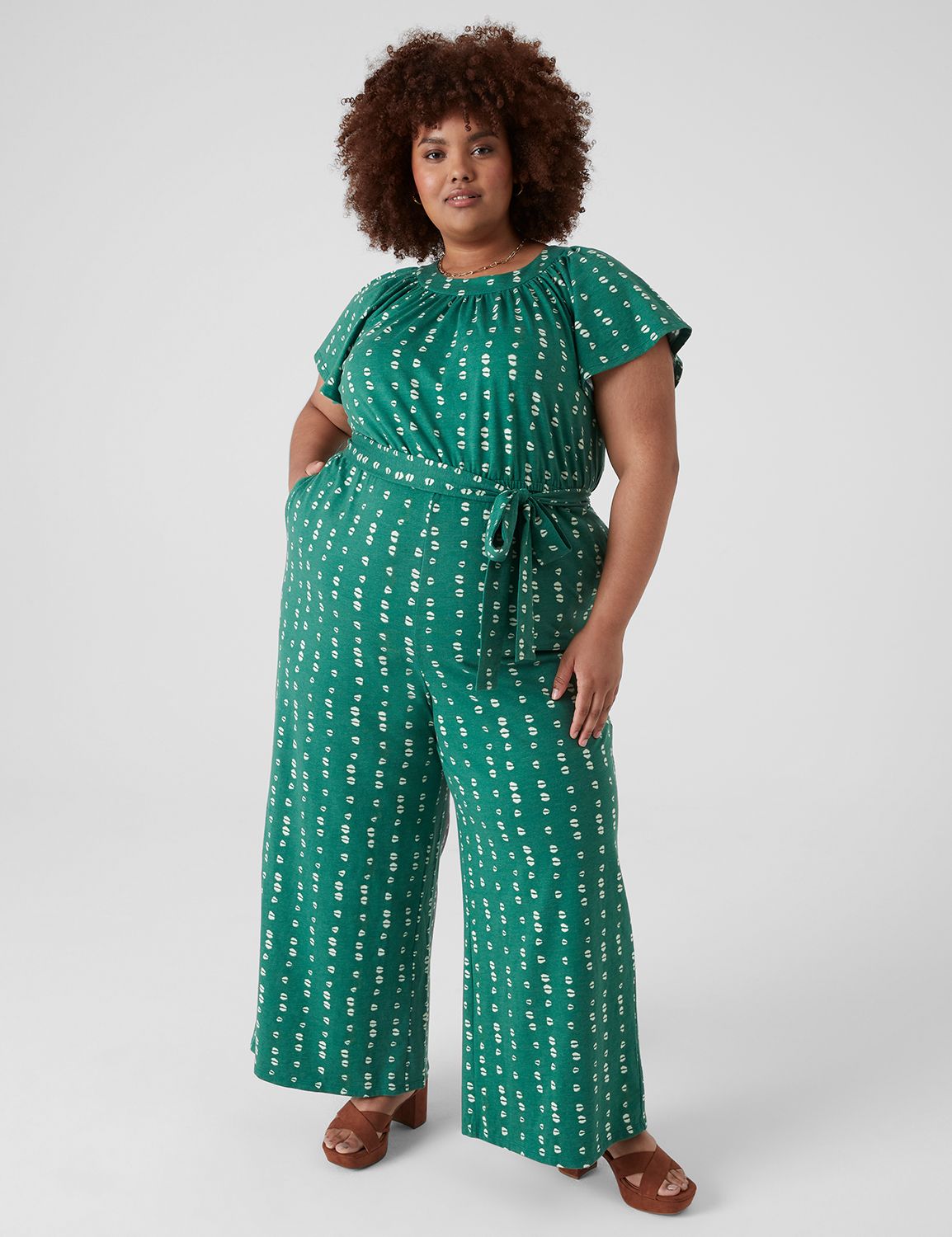 Banded neckline raglan flutter slee | LaneBryant