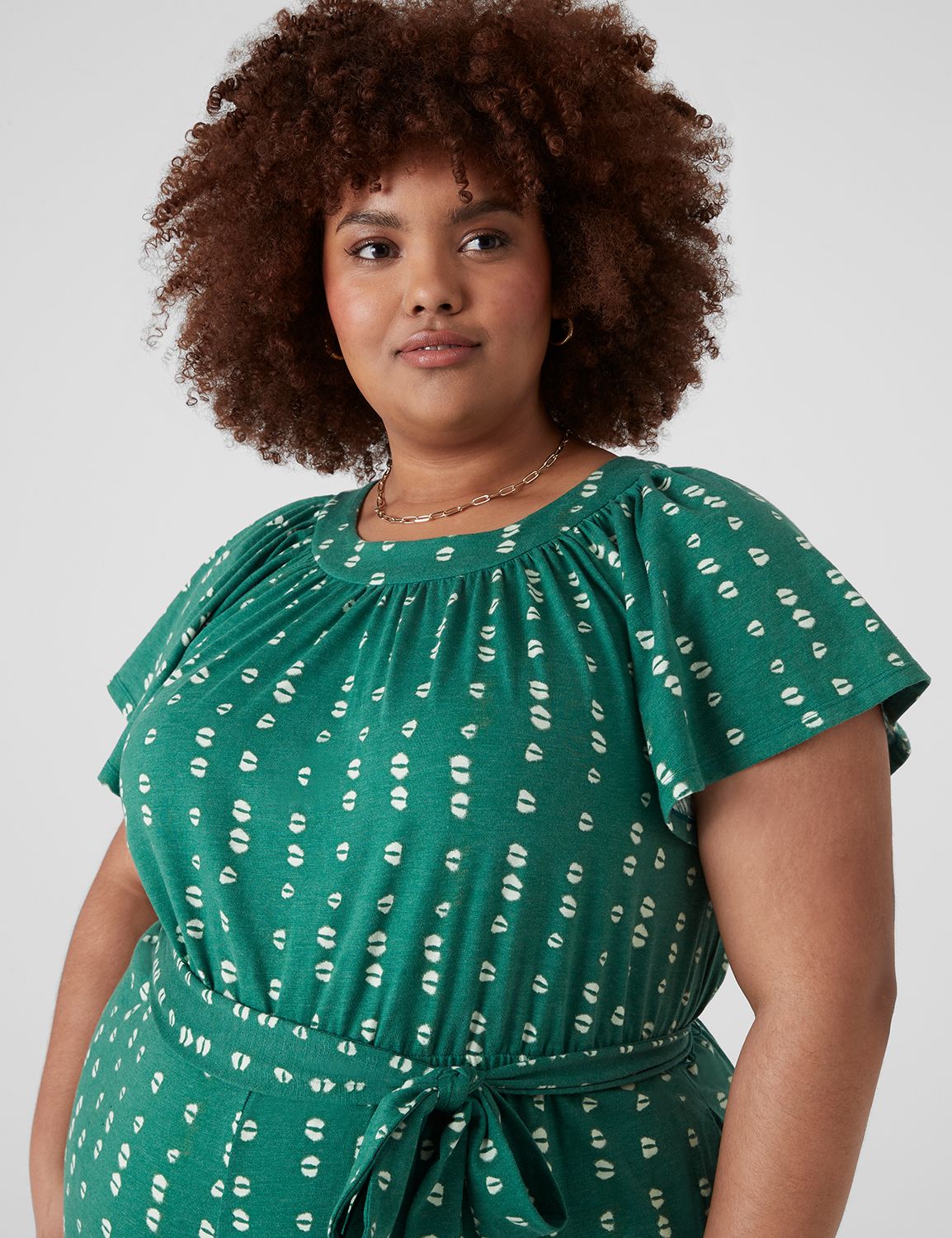 Banded neckline raglan flutter slee | LaneBryant