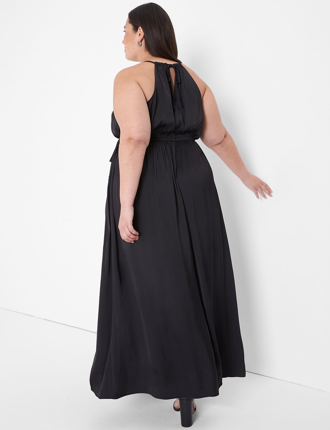 Sleeveless Halter Shirred Detail Ma Lanebryant