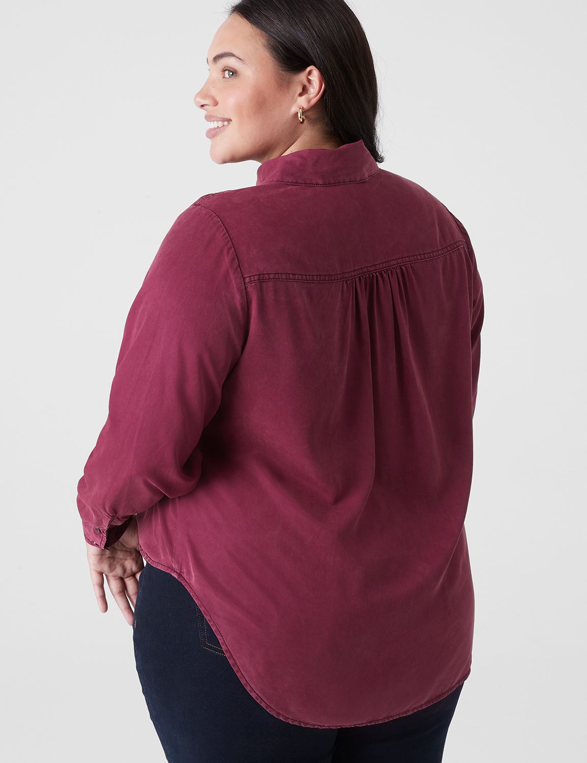 Classic Long Sleeve Collared Button Lanebryant