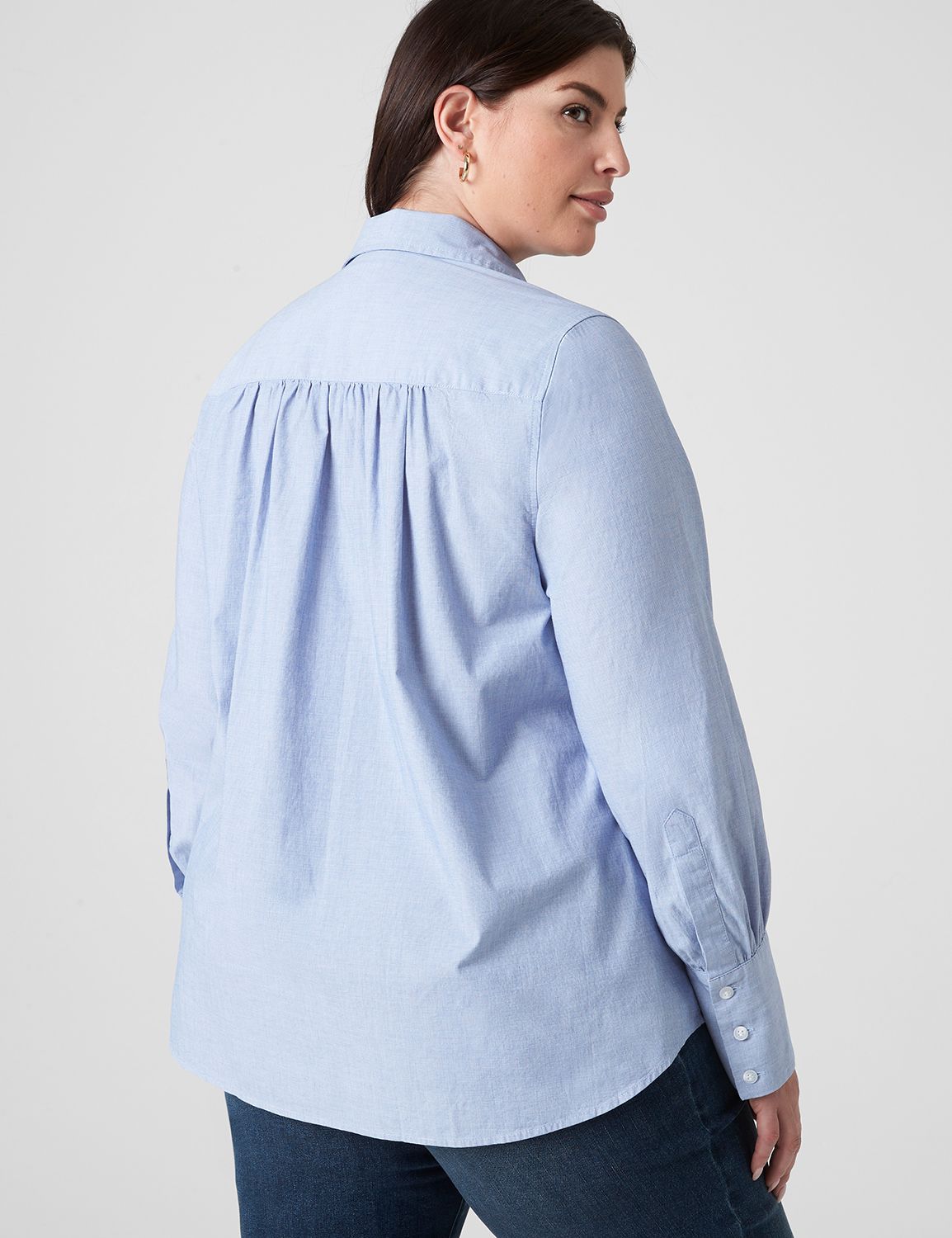 Collared Wide Placket Popover Top | LaneBryant