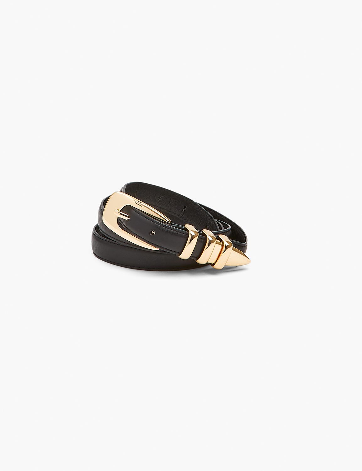 THIN BELT W/GOLD TIP DETAIL | LaneBryant