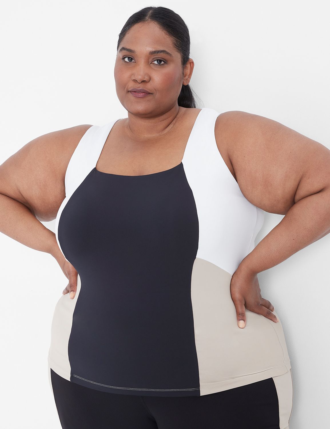 LIVI Sleeveless Square Neckline Col | LaneBryant