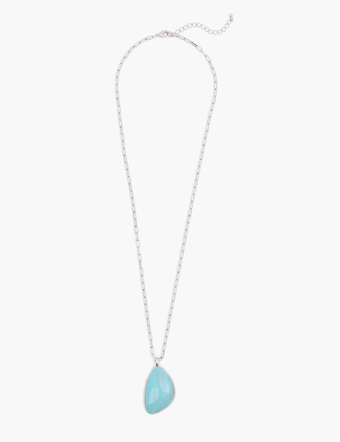 Blue Stone Chain Link Pendant Neckl | LaneBryant