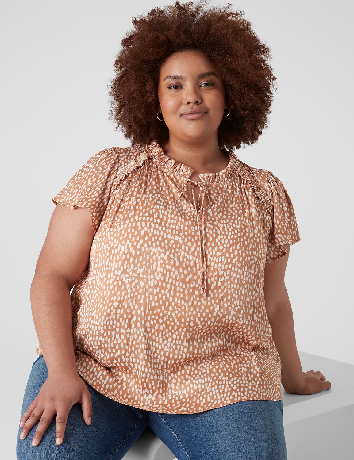 Classic Cap Flutter Sleeve Zen Neck | LaneBryant