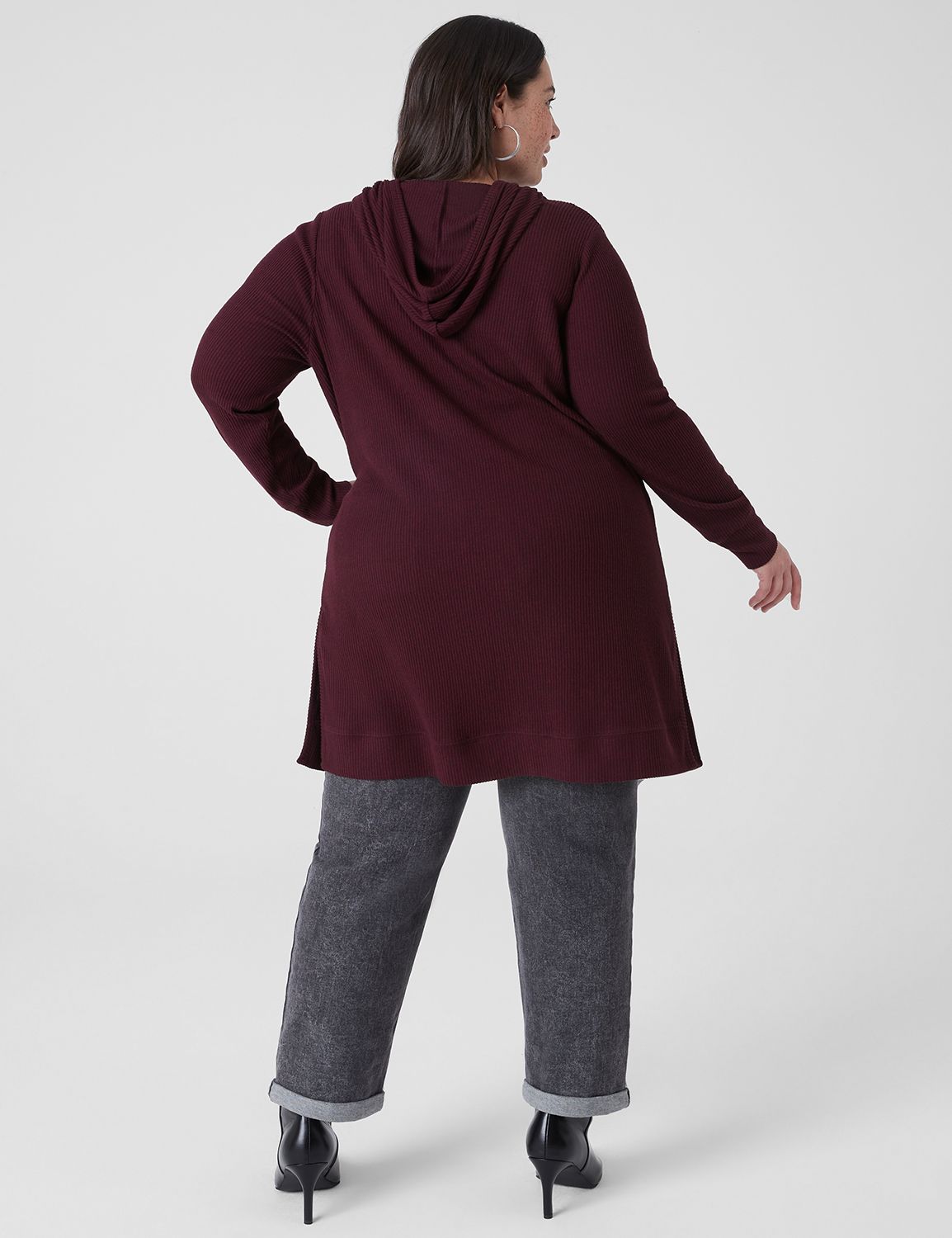 Long-Sleeve Rib Hooded Duster | LaneBryant