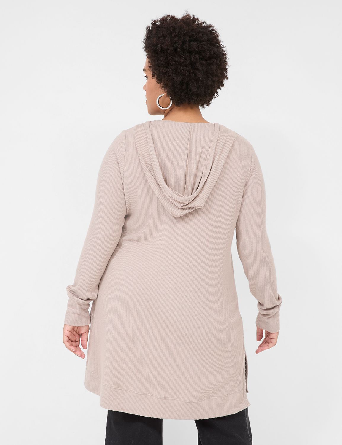 Long-Sleeve Rib Hooded Duster | LaneBryant