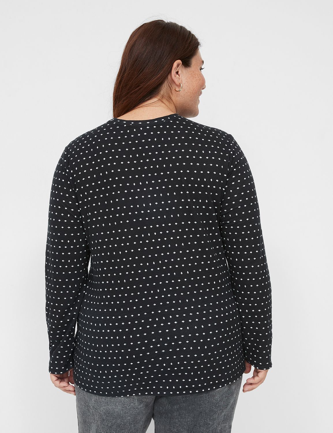 Classic Long Sleeve Crew Neck Tee P | LaneBryant