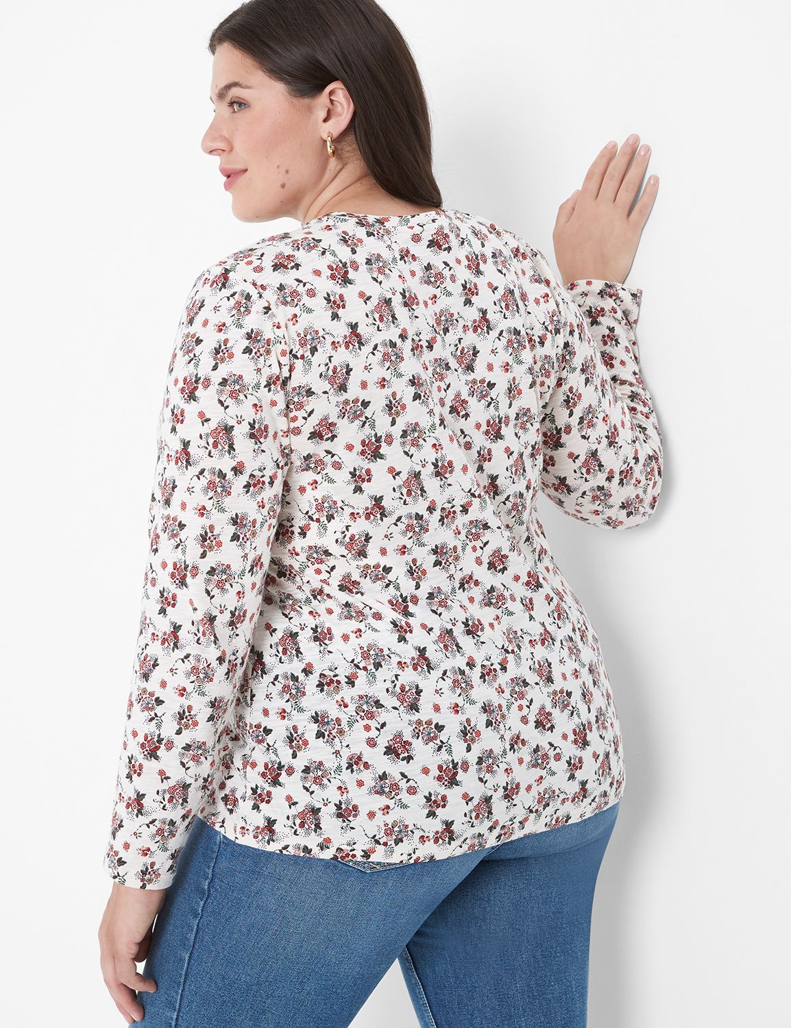 Classic Long Sleeve Crew Neck Tee P | LaneBryant