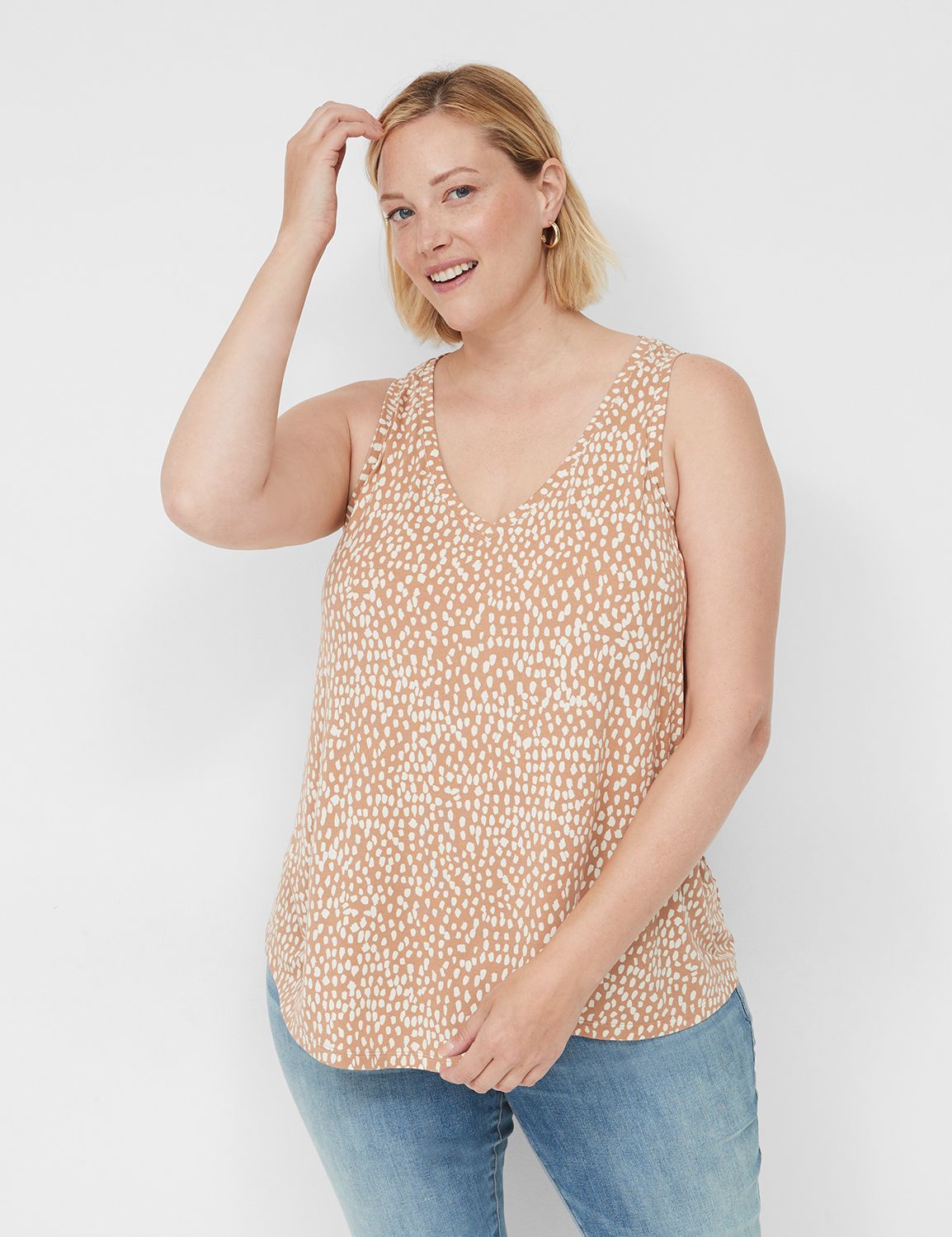 Sleeveless V Neck Swing Tank UPDATE | LaneBryant