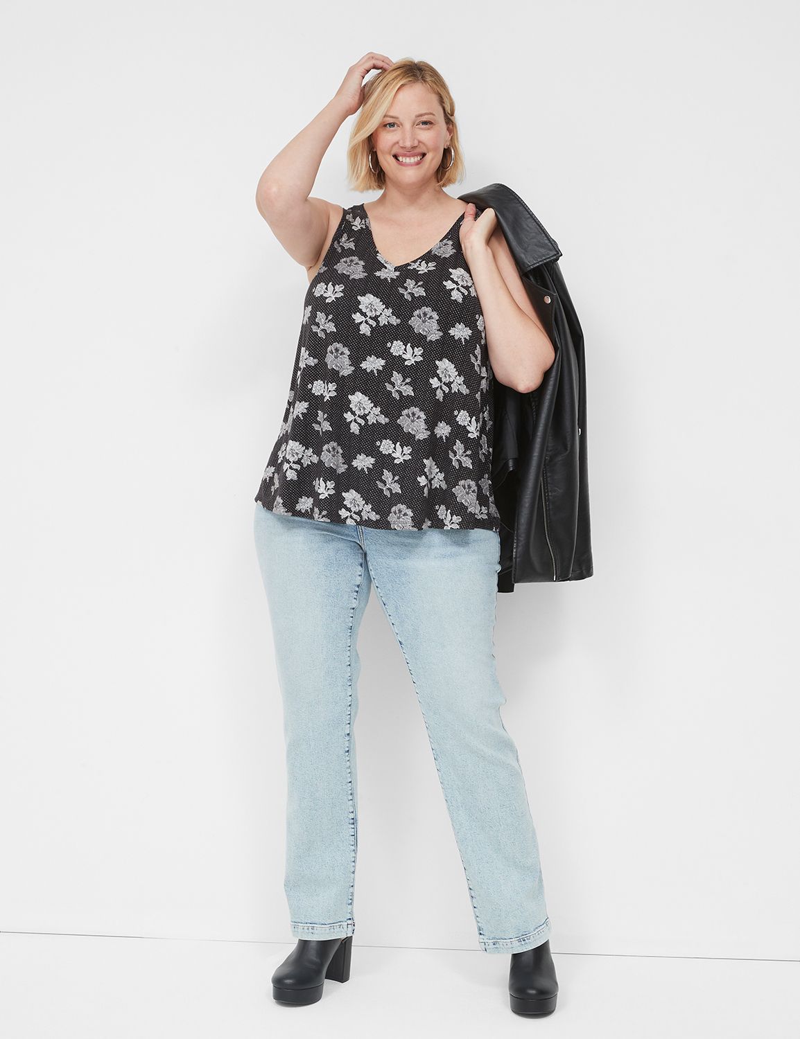 Sleeveless V Neck Swing Tank UPDATE | LaneBryant