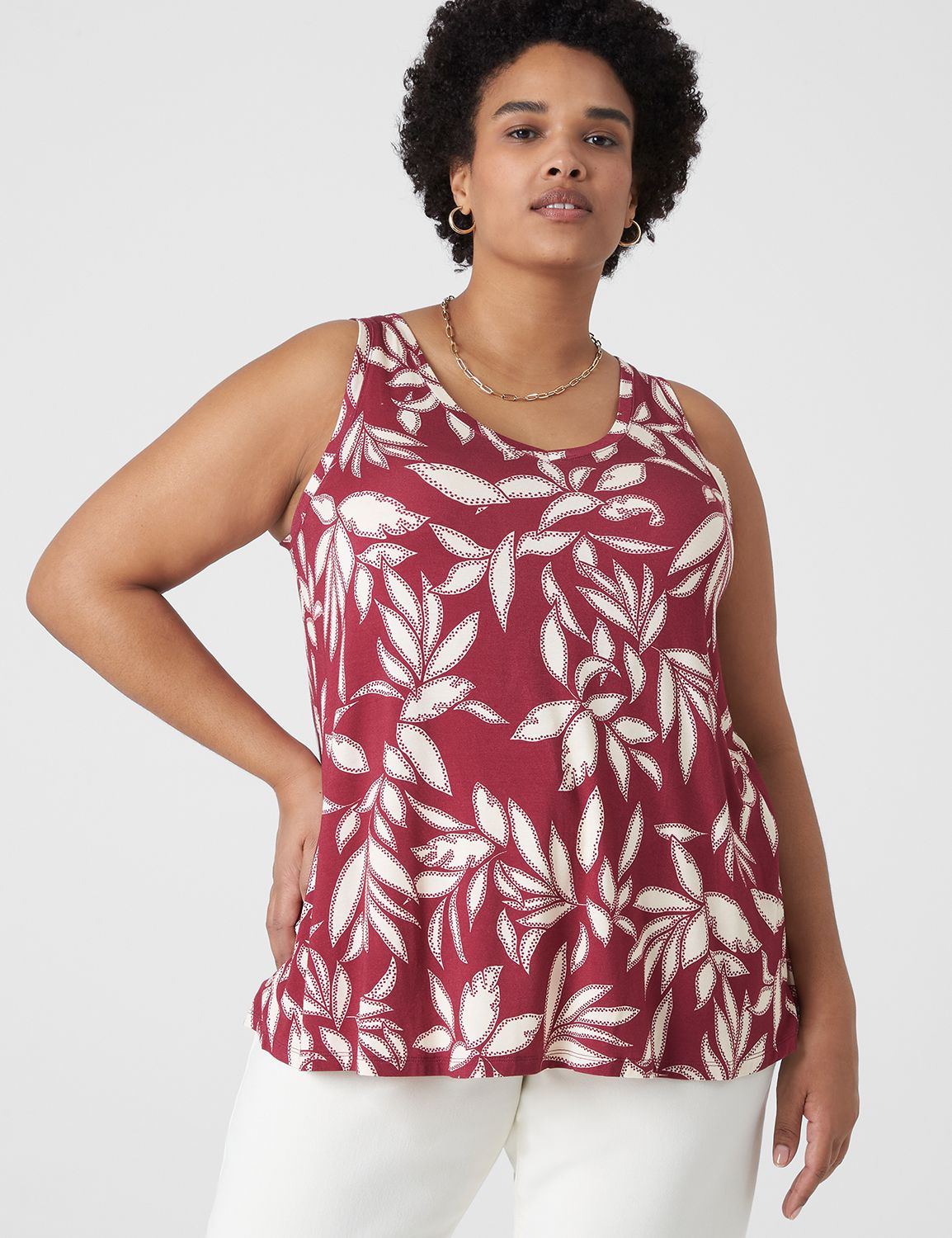 Sleeveless V Neck Swing Tank UPDATE | LaneBryant