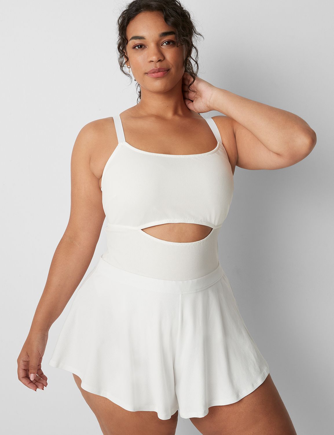 Rib Underbust Keyhole High Leg Thon | LaneBryant