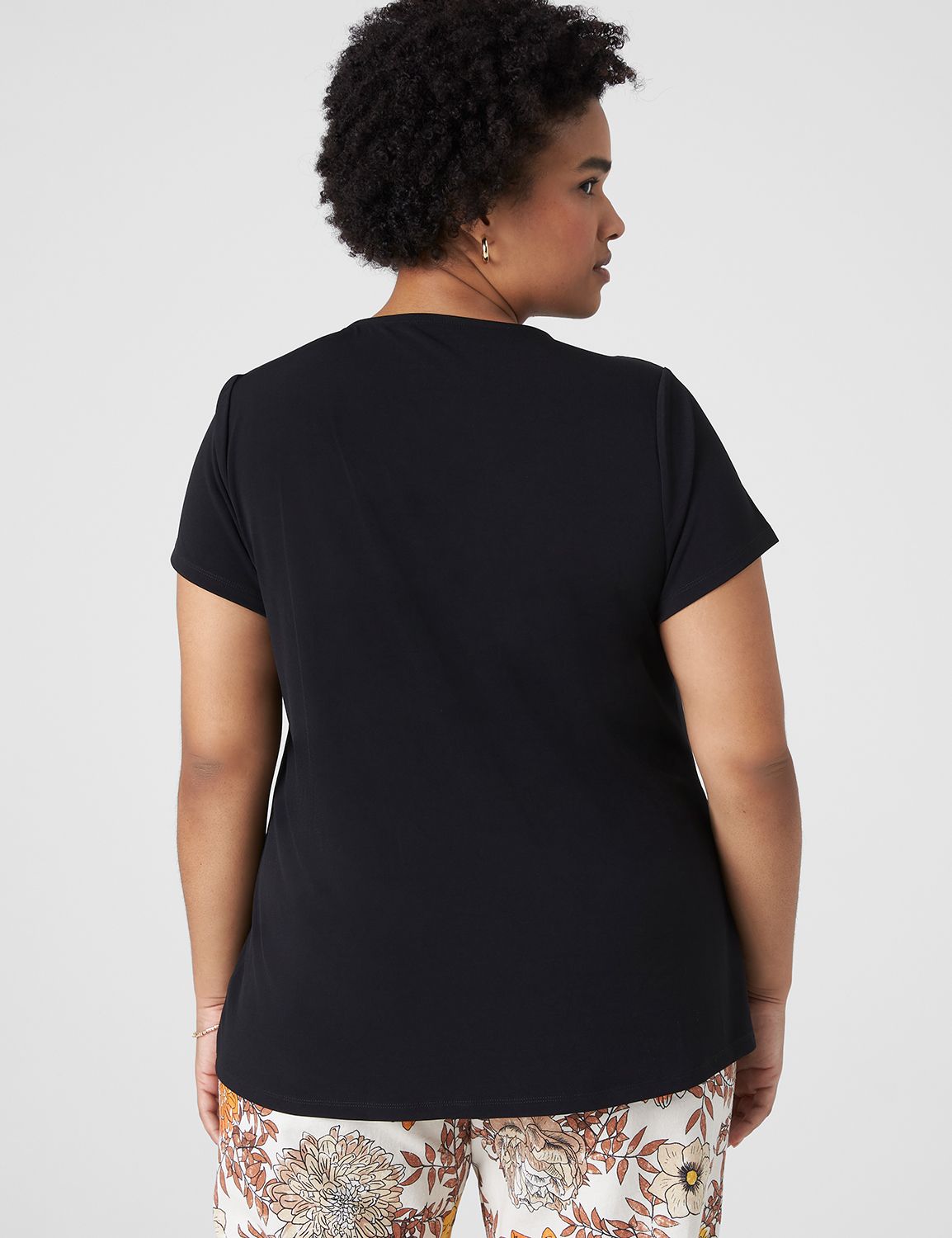 Classic Cap Sleeve V-Neck Pleat Fro | LaneBryant