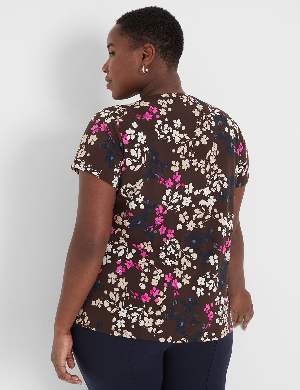 Classic Cap Sleeve V-Neck Pleat Fro | LaneBryant