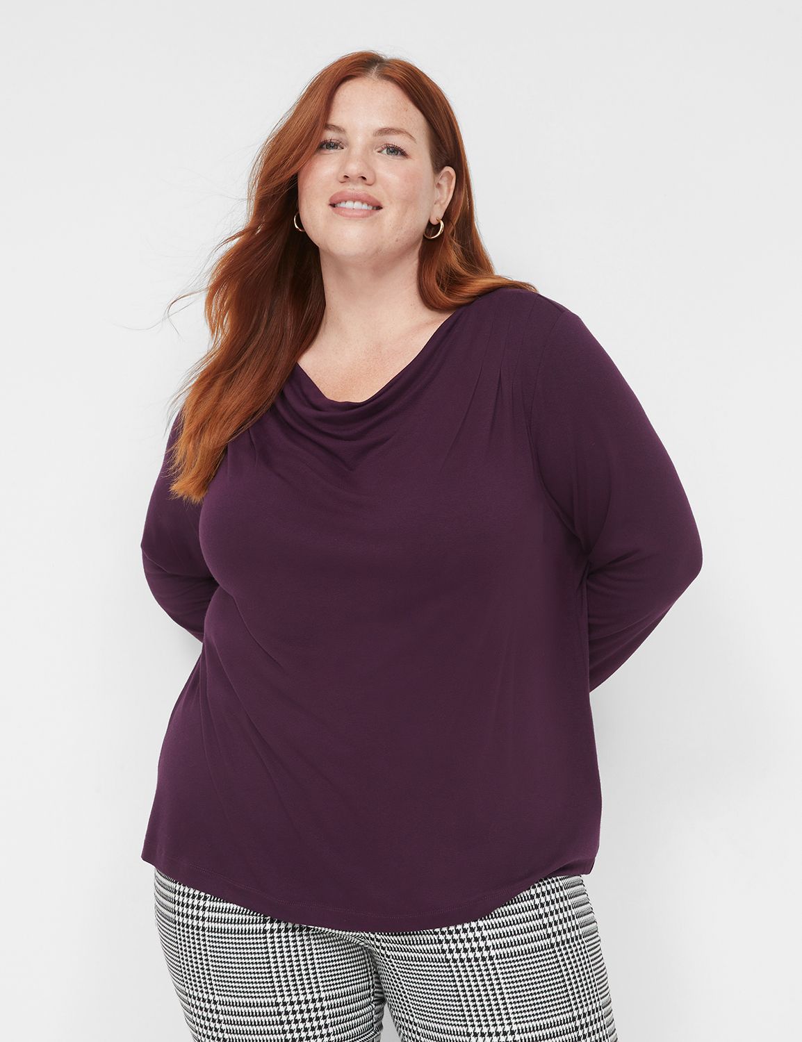 Classic Long Sleeve High Drape Neck