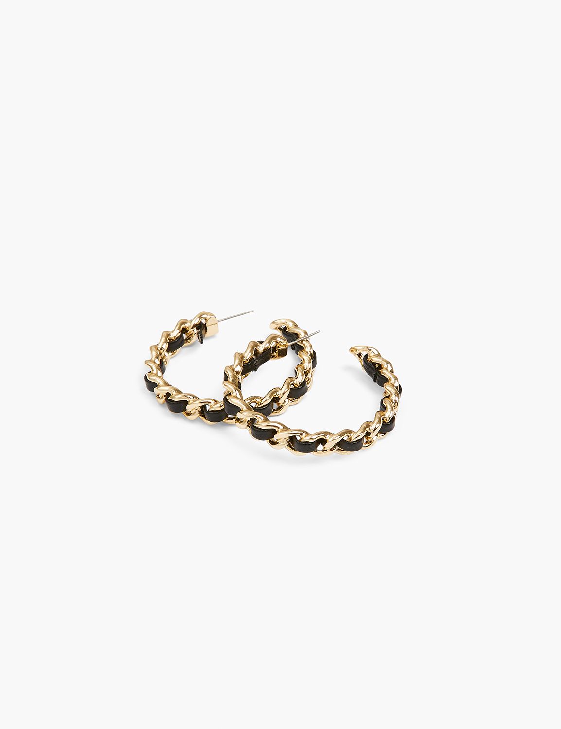Faux Leather Twist Hoop Earrings | LaneBryant